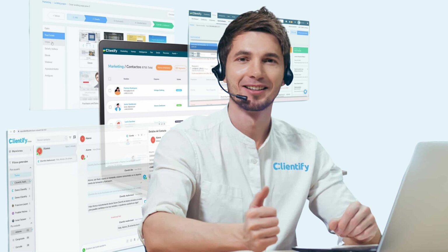 Asistencia al cliente Clientify