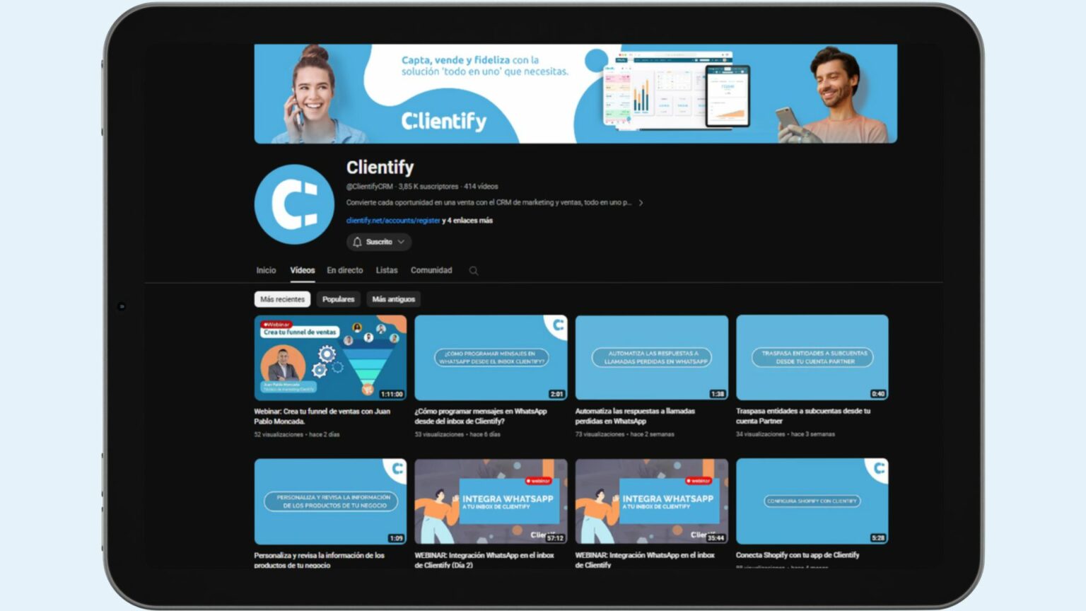 Asistencia al cliente Clientify